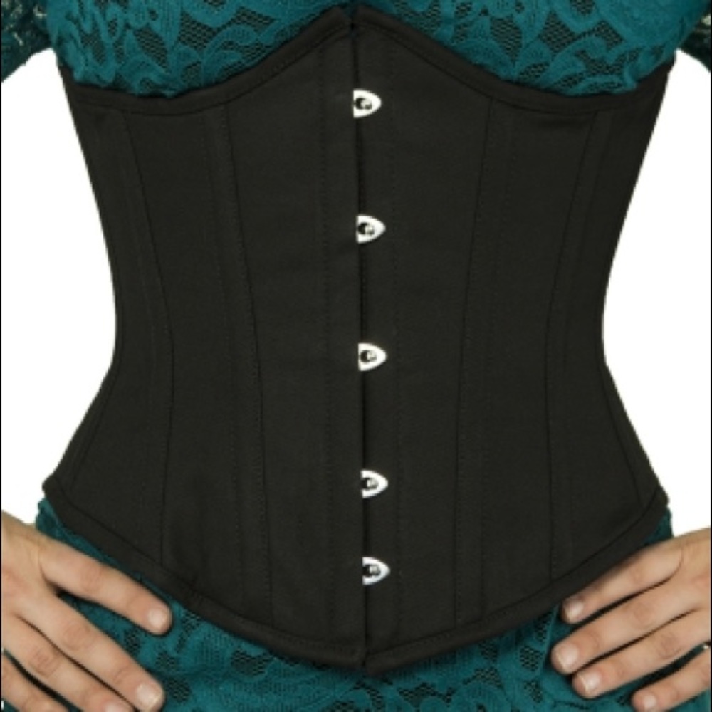 Steel Boned Longline Underbust Satin Corset Gem